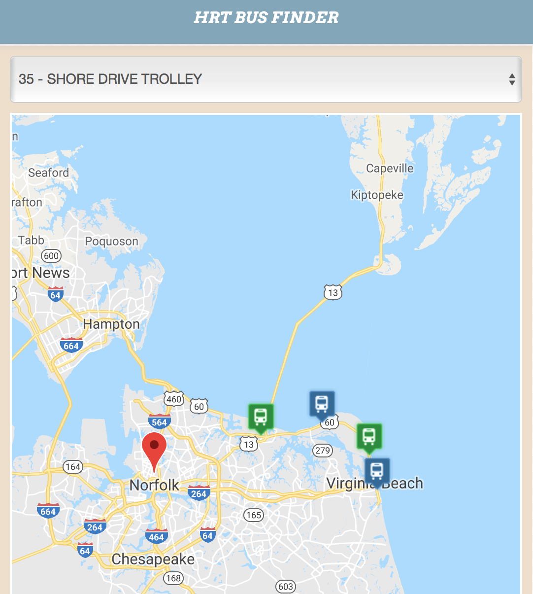Route 35 HRT Bus Finder & flyer | #WeLoveShoreDrive